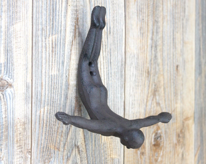 Cast Iron Diver Hook, Unique Pool Hook, Towel Hook - Etsy