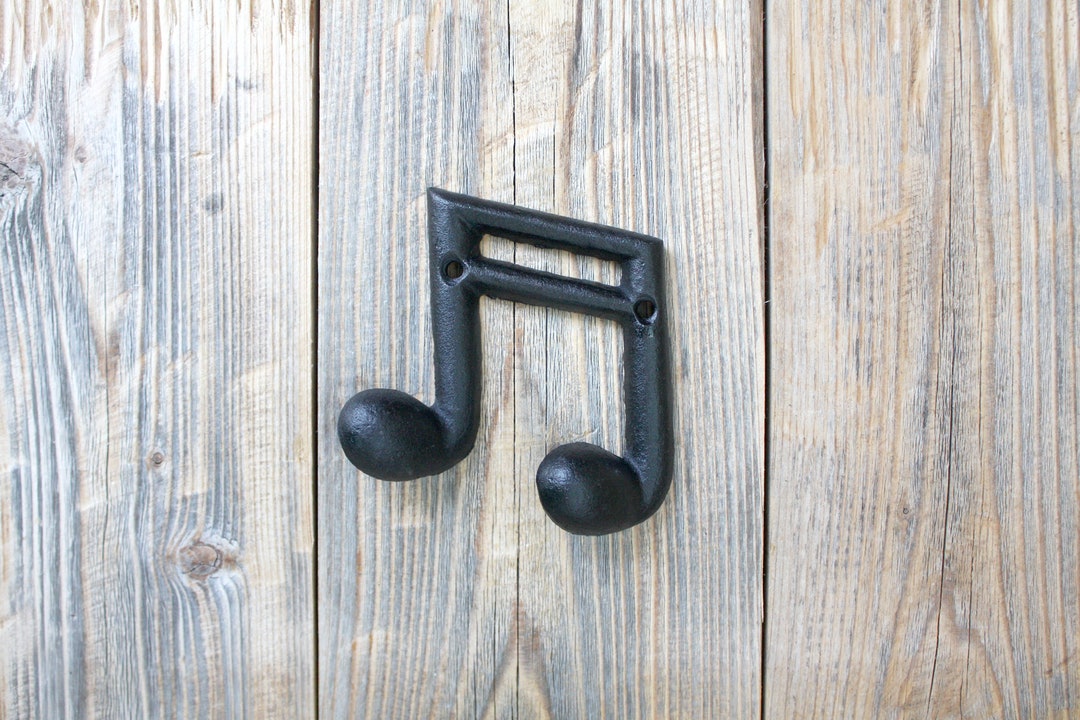 Cast Iron Musical Note Hook, Music Lover Coat Hook, Music Room Decor - Etsy