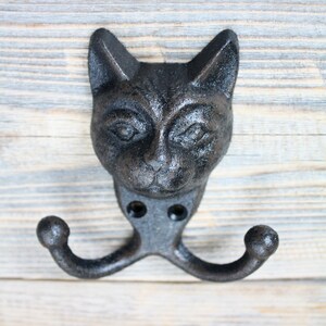 Cat Head Double Coat Hook, Cat Lover Decor - Etsy
