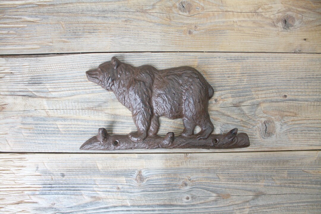 Grizzly Bear Key Rack, Animal Key Holder, Cast Iron Entryway Bear Hooks ...