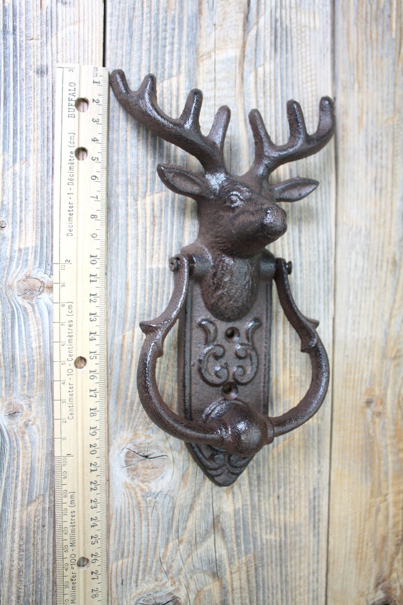 Cast Iron Deer Door Knocker Rustic Front Porch Decor - Etsy