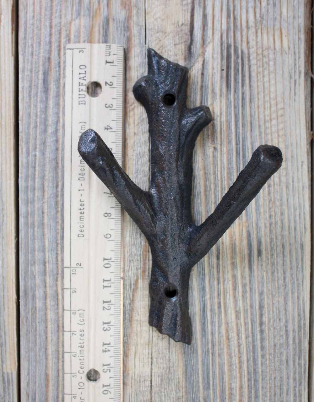 Double Tree Branch Hook Cast Iron Entryway Coat Hook | Etsy