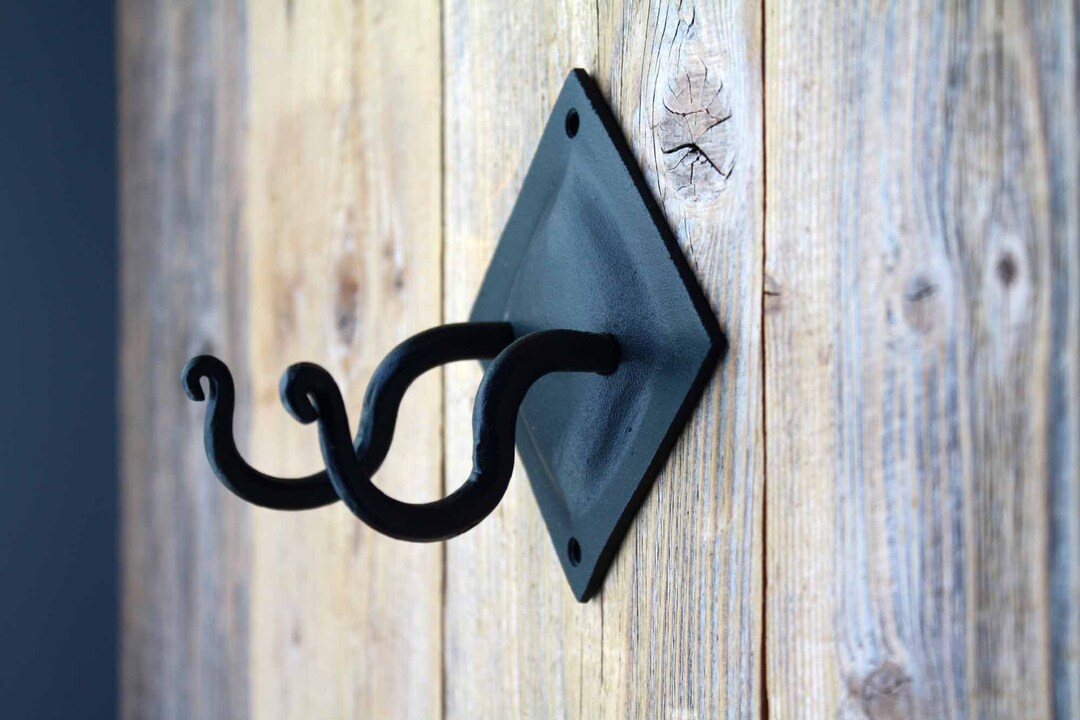 Diamond Double Hook, Hand Forged Towel or Coat Hook - Etsy