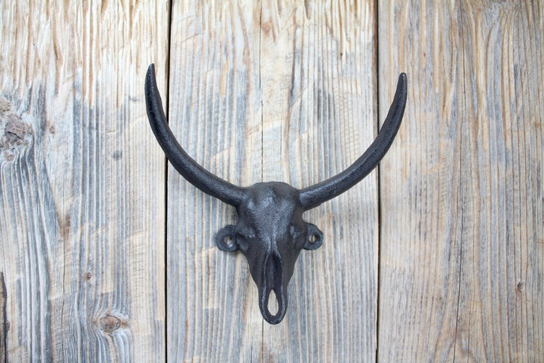Bull Skull Hook Bull Head Hook Cast Iron Cow Coat Rack Hook | Etsy
