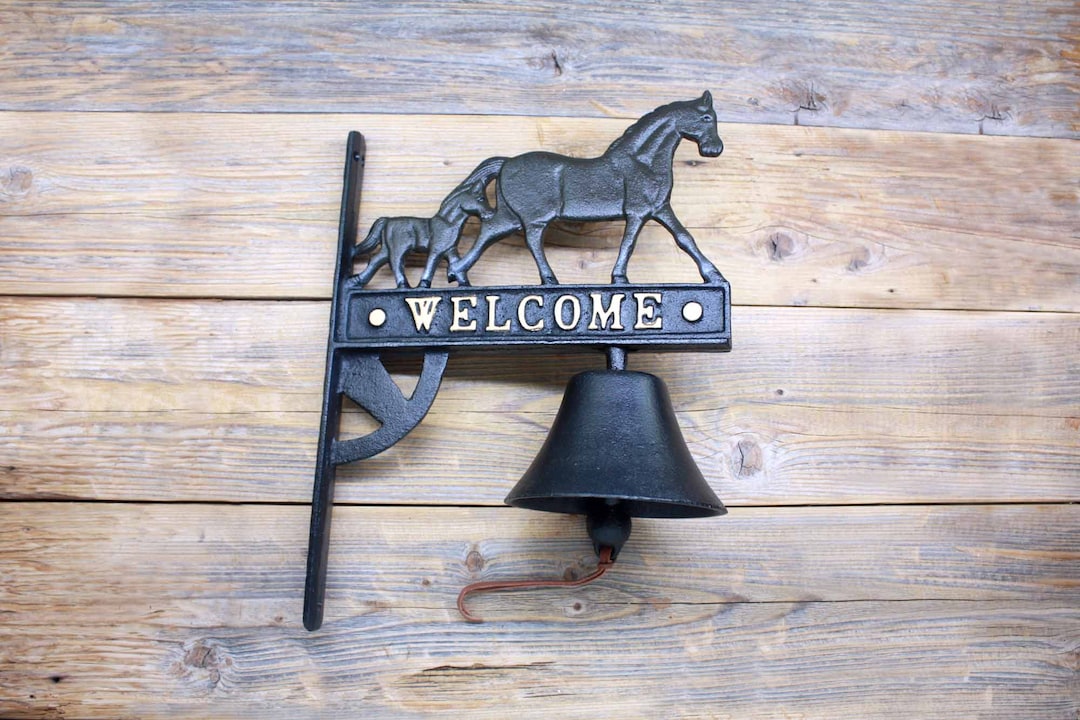 Horse Wall Mounted Cast Iron Door Bell Rustic Farmhouse Bell - Etsy