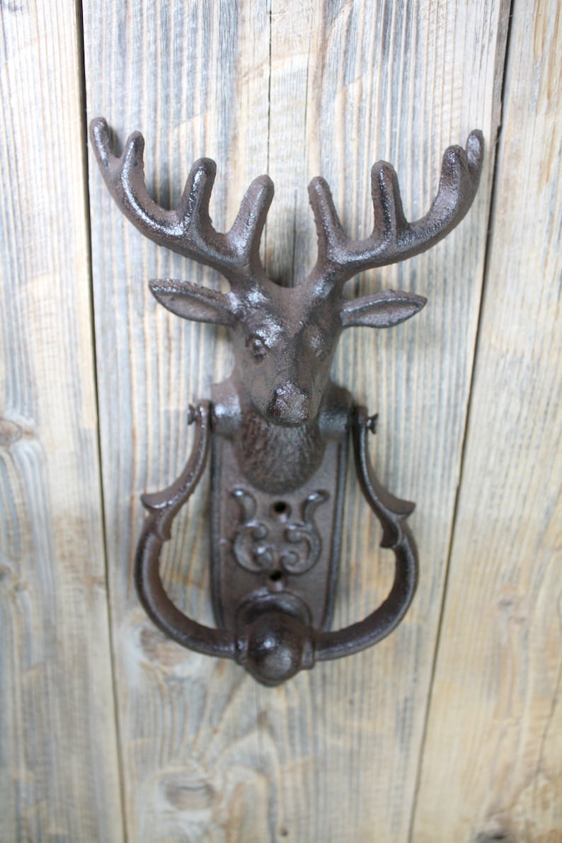 Cast Iron Deer Door Knocker Rustic Front Porch Decor - Etsy