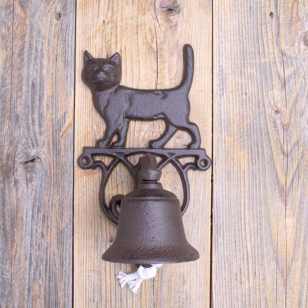 Cast Iron Cat Garden Bell - Etsy