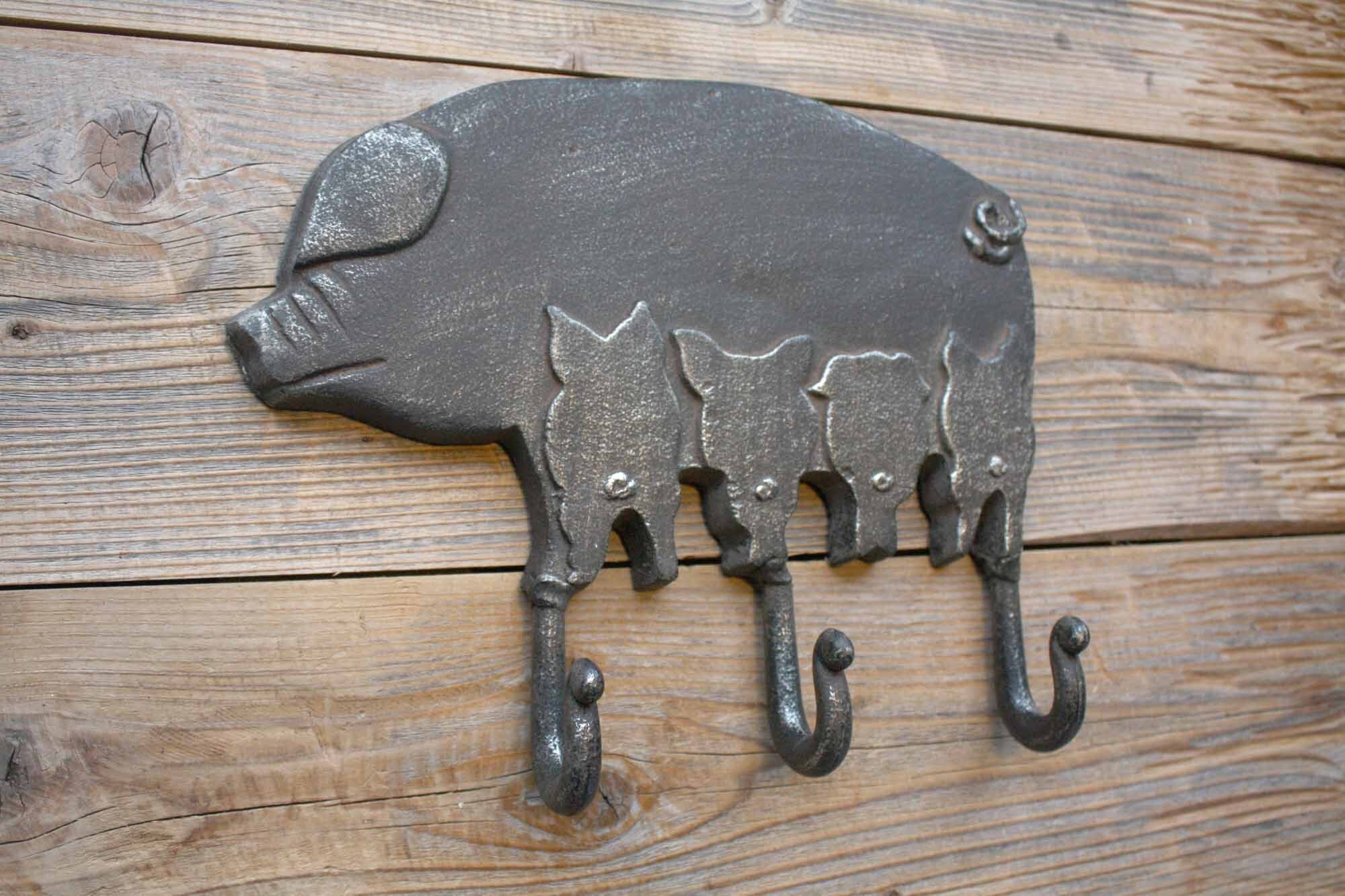 Rustic Farmhouse Pig Hooks Cast Iron Farm Kitchen Hook | Etsy