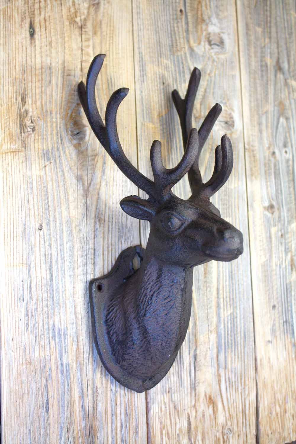 Cast Iron Deer Head Wall Mount Cabin Decor Hunting Cabin | Etsy