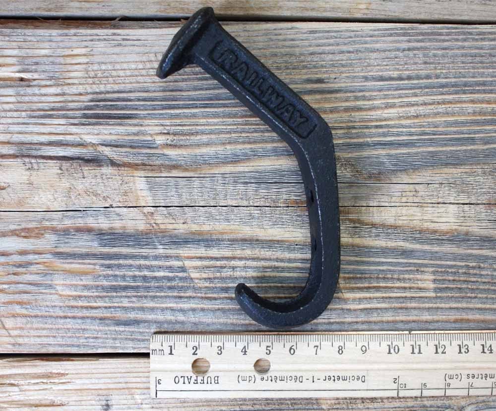 Railroad Spike Hook Cast Iron Railway Coat Hook Strong Metal | Etsy Canada