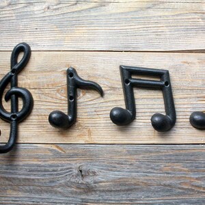 Cast Iron Musical Note Hook, Music Lover Coat Hook, Music Room Decor - Etsy