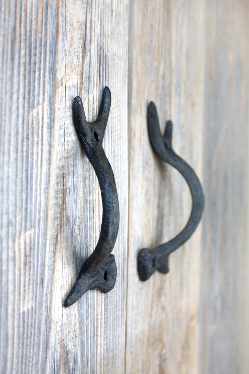 Cast Iron Antler Door Handles Set of 2 | Etsy