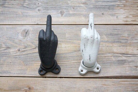 Middle Finger Cast Iron Hand Hook Unique Hand Coat Hook - Etsy