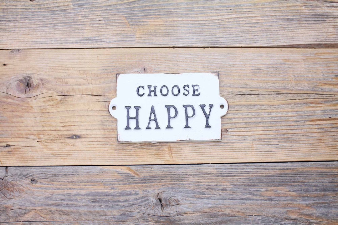 Choose Happy Sign, Entryway Welcome Sign, Cast Iron Porch Sign - Etsy