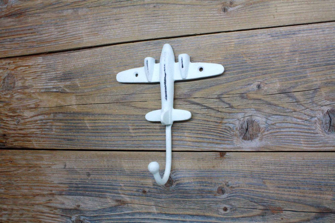 White Airplane Wall or Coat Hook - Etsy