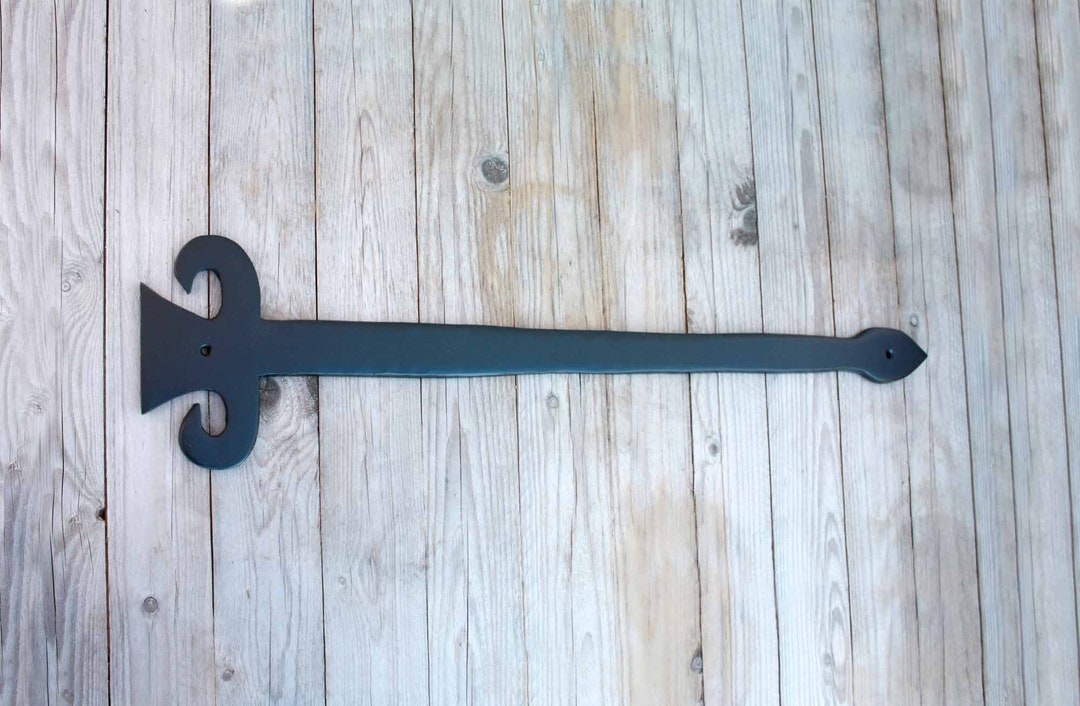 Forged Iron Barn Door Hardware, Large Decorative Faux Hinge, Dummy ...