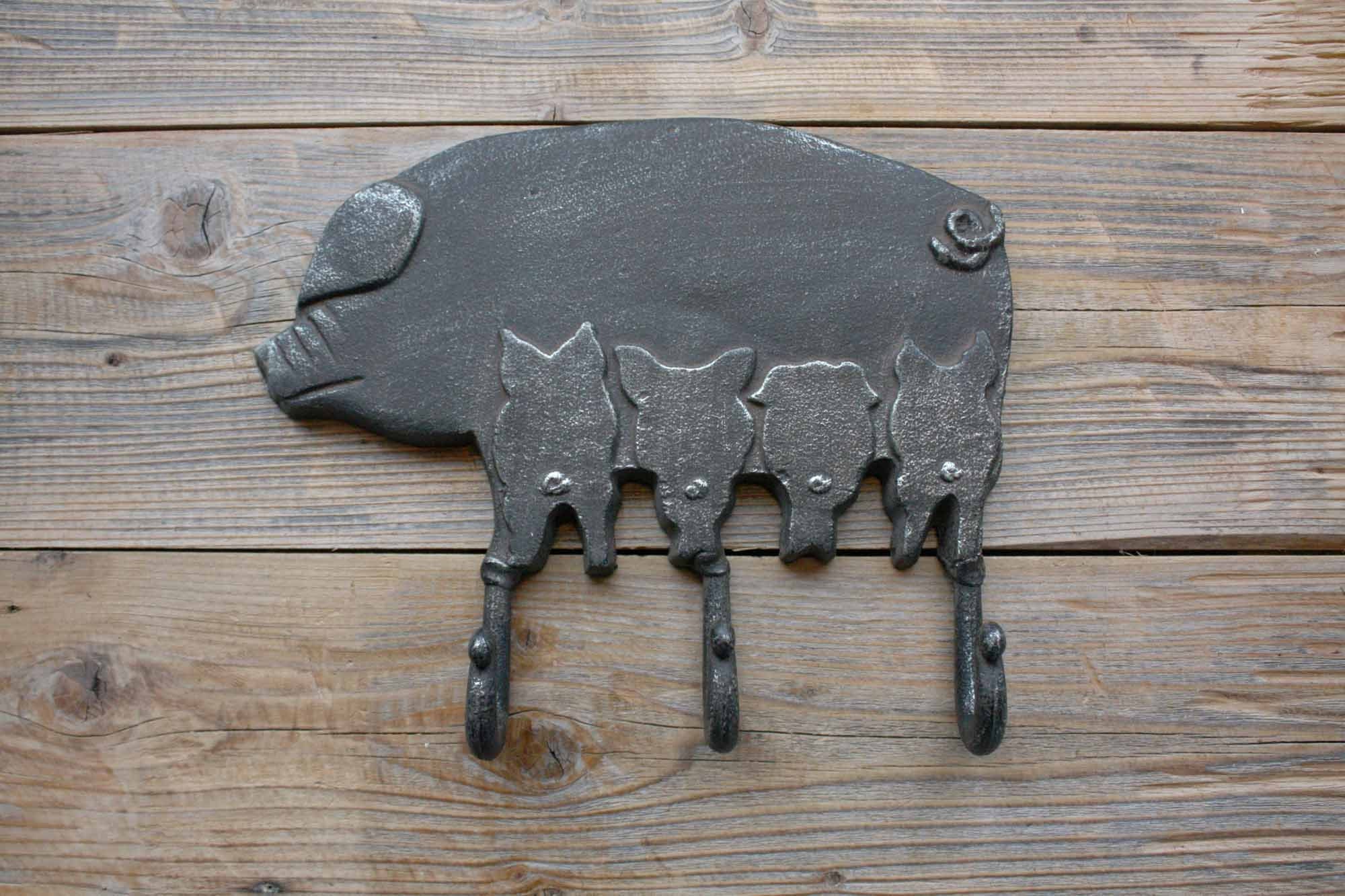 Rustic Farmhouse Pig Hooks Cast Iron Farm Kitchen Hook | Etsy
