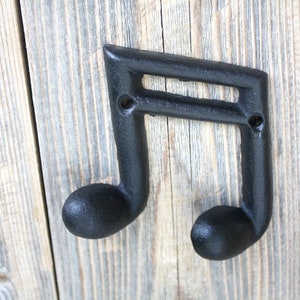 Cast Iron Musical Note Hook, Music Lover Coat Hook, Music Room Decor - Etsy