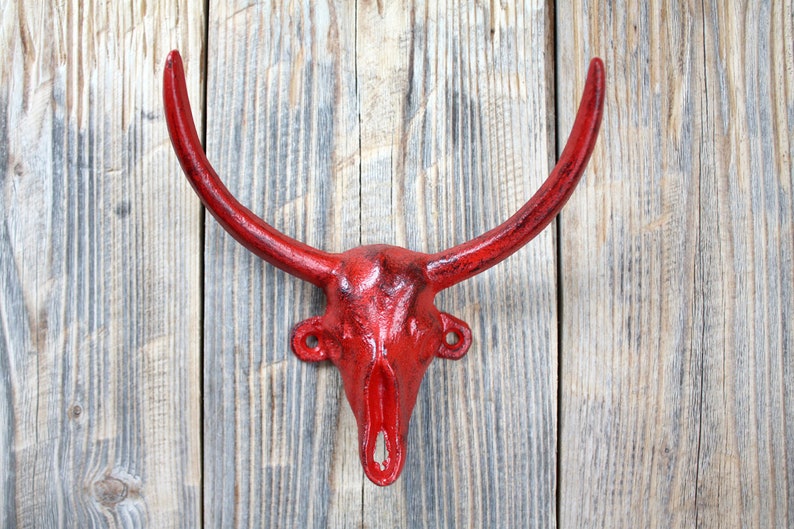 Bull Skull Hook Bull Head Hook Cast Iron Cow Coat Rack Hook | Etsy