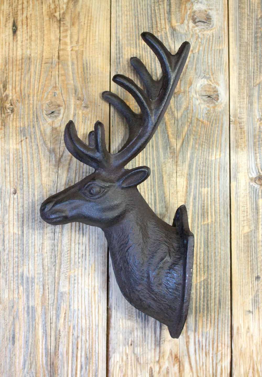 Cast Iron Deer Head Wall Mount Cabin Decor Hunting Cabin | Etsy
