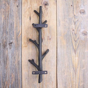 Wall Mount Tree Branch Hooks, Cast Iron Branch Hat, Coat or Jewelry ...