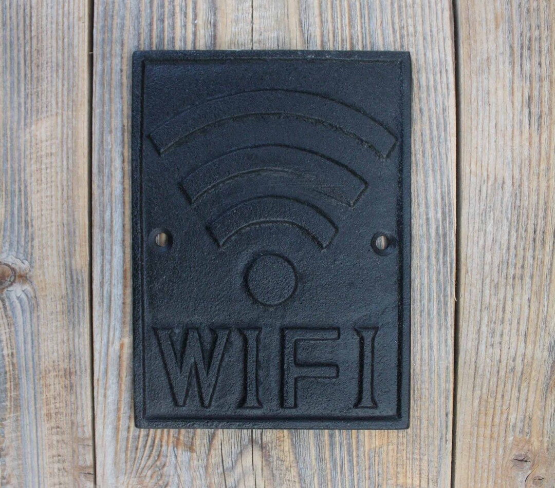 Wifi Hotspot Sign, Cast Iron Wifi Sign - Etsy