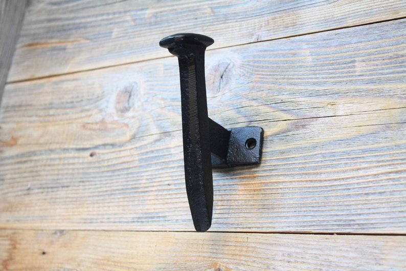 Cast Iron Railroad Spike Hook Decorative Railway Coat Hooks - Etsy India