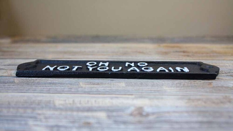Oh No Not You Again Sign Funny Welcome Cast Iron Sign - Etsy Canada