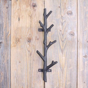 Wall Mount Tree Branch Hooks, Cast Iron Branch Hat, Coat or Jewelry ...