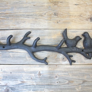 Large Birds on a Branch Key Rack, Cast Iron Key Rack - Etsy