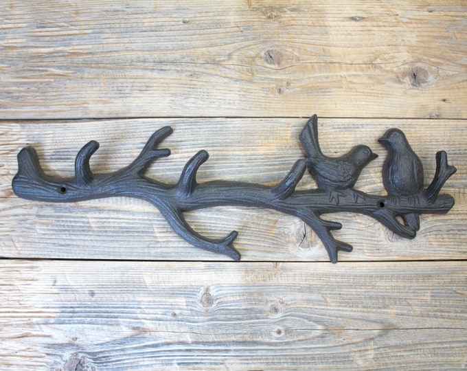 Large Birds on a Branch Key Rack Cast Iron Key Rack | Etsy