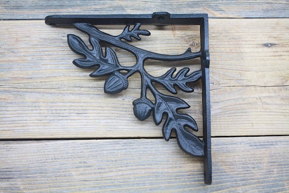 Oak Leaf Shelf Brackets Medium Brass Victorian Scroll Leaf Shelf