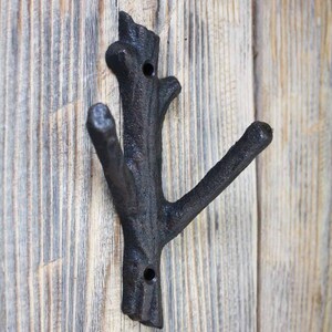 Double Tree Branch Hook, Cast Iron Entryway Coat Hook - Etsy