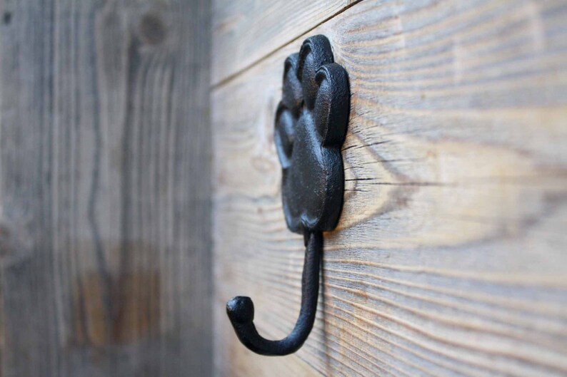 Paw Print Hook Cast Iron Dog or Cat Paw Hook | Etsy