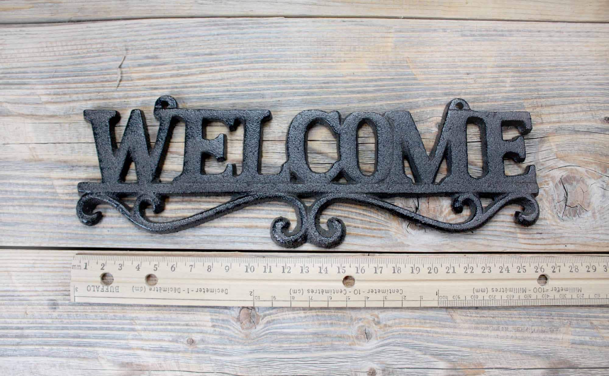 Welcome Sign Cast Iron Welcome Plaque Decorative Garden Sign | Etsy