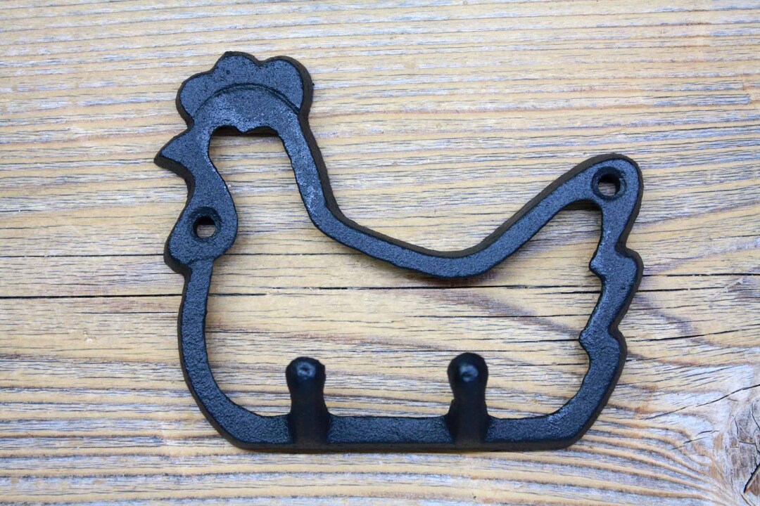 Cast Iron Chicken Hook, Decorative Farmhouse Hooks - Etsy