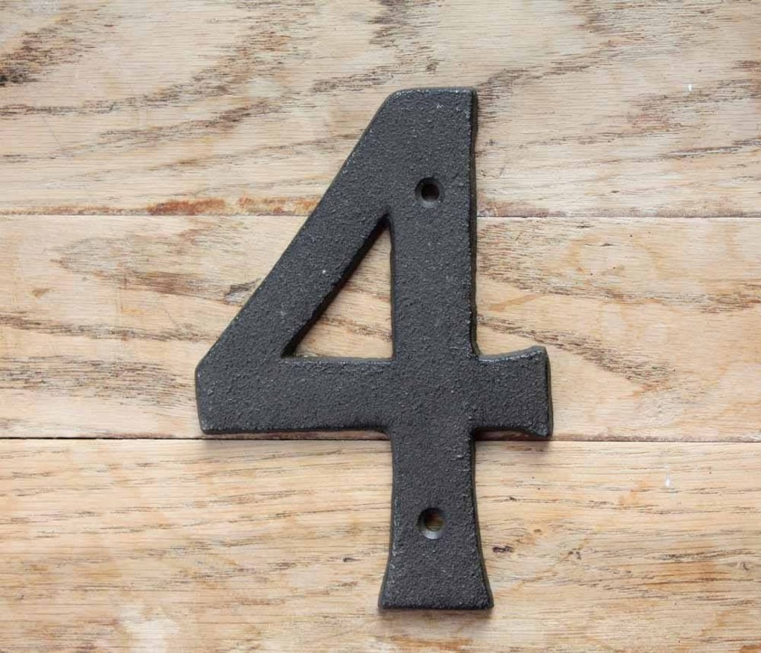 Cast Iron House Numbers Number Four 4 - Etsy Canada