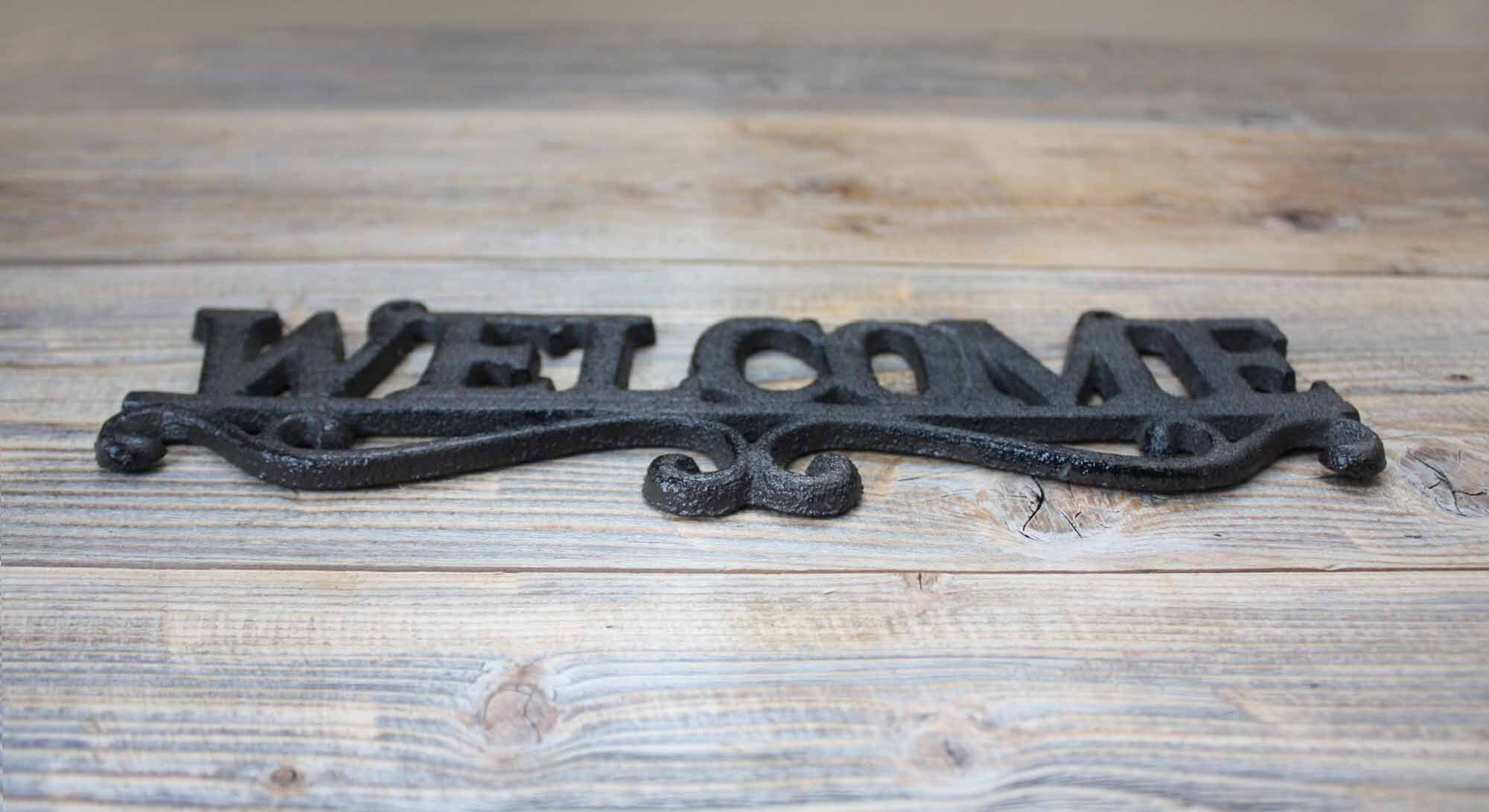 Welcome Sign Cast Iron Welcome Plaque Decorative Garden Sign | Etsy