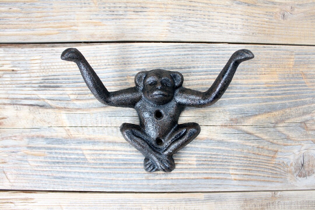 Monkey Hook Zoo Animal Coat Hooks Cast Iron Wall Hook - Etsy Canada