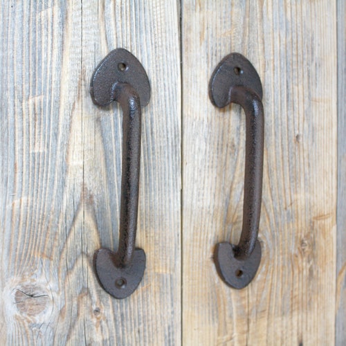 Wrought Iron Door Pull. Massive Iron Door Handle. Barn Door - Etsy