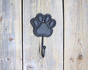 Paw Print Hook, Cast Iron Dog or Cat Paw Hook - Etsy