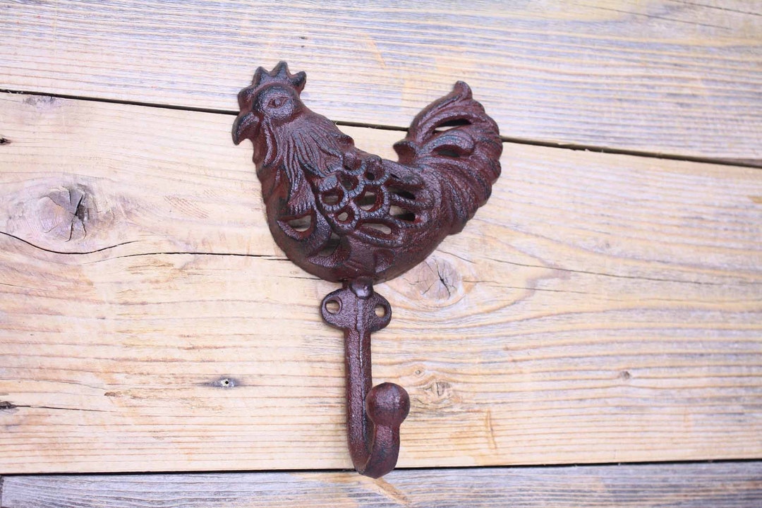 Farmhouse Kitchen Chicken Hook, Cast Iron Coat Hook - Etsy