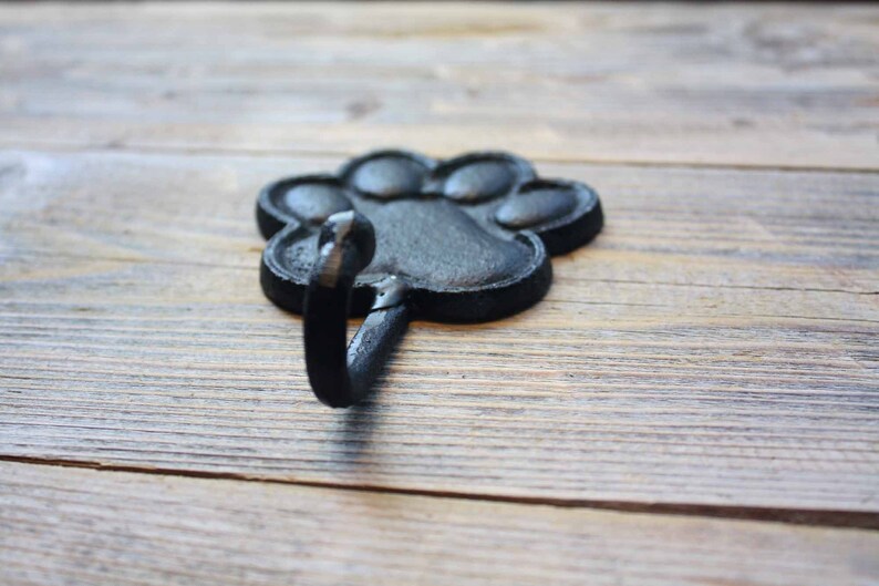 Paw Print Hook Cast Iron Dog or Cat Paw Hook | Etsy