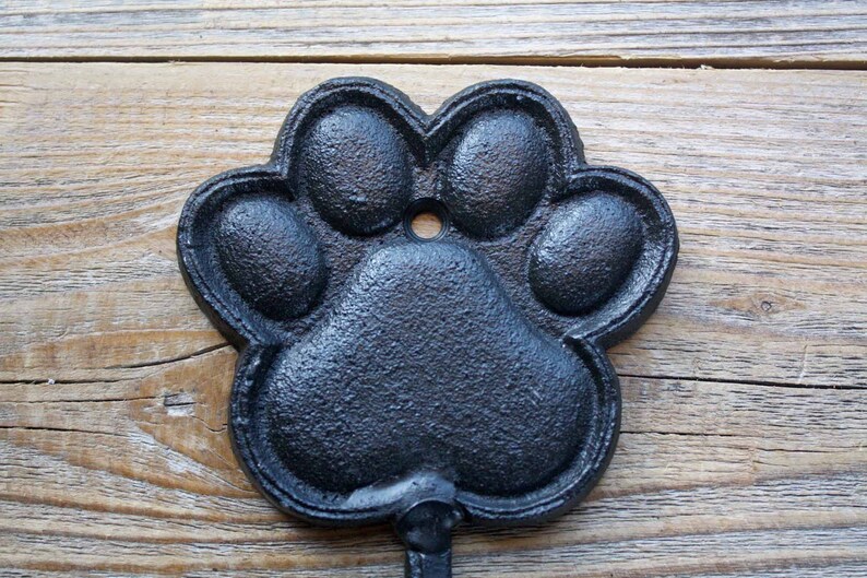 Paw Print Hook Cast Iron Dog or Cat Paw Hook | Etsy