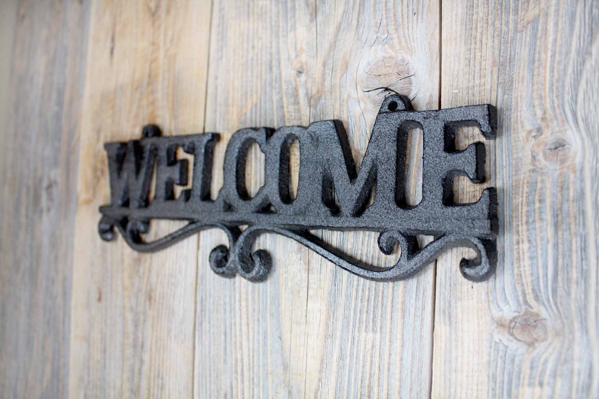 Welcome Sign Cast Iron Welcome Plaque Decorative Garden Sign | Etsy