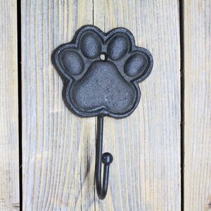 Paw Print Hook, Cast Iron Dog or Cat Paw Hook - Etsy