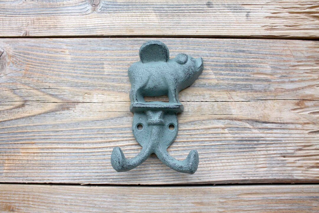 Flying Pig Hook, Cast Iron Farm Kitchen Wall Hook - Etsy