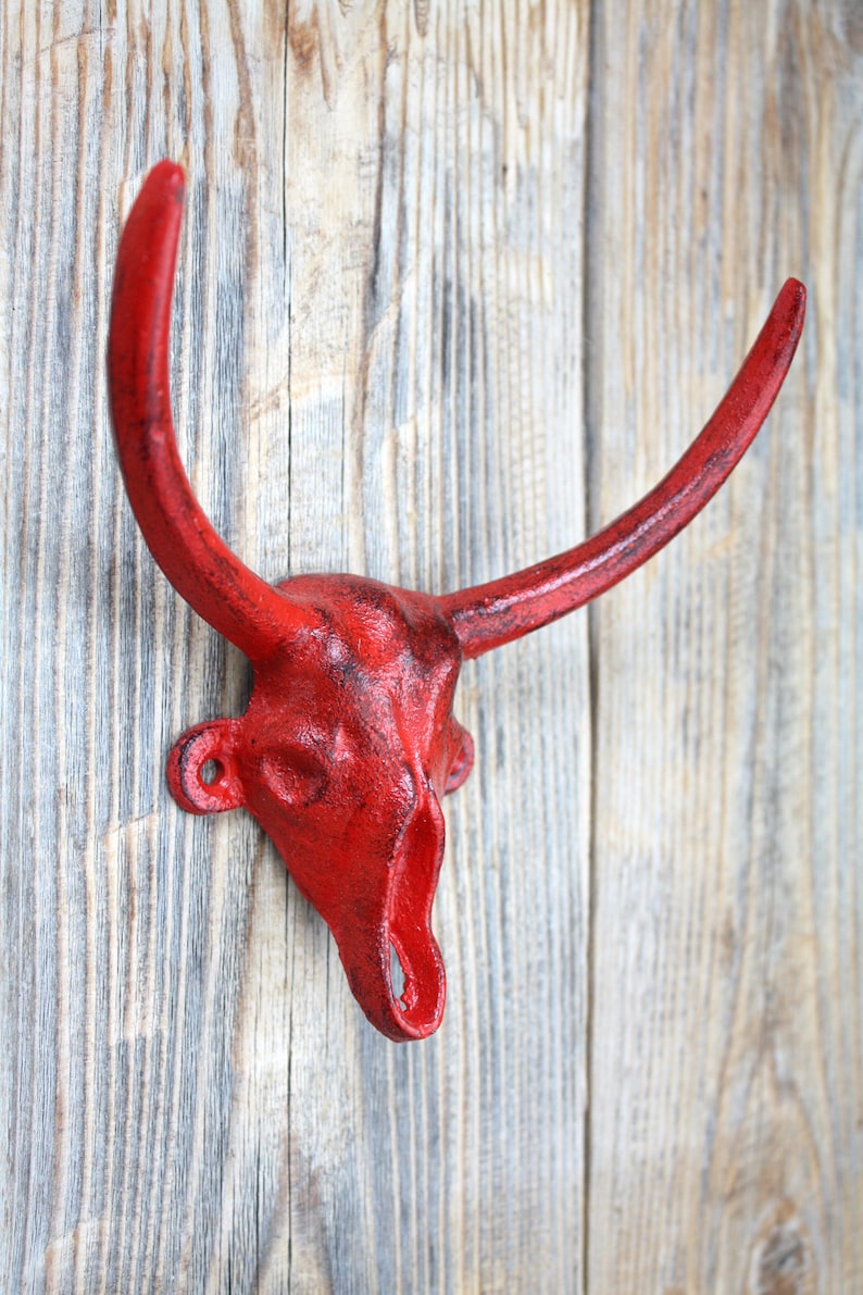Bull Skull Hook Bull Head Hook Cast Iron Cow Coat Rack Hook | Etsy