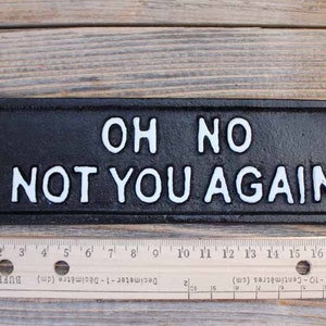 Oh No Not You Again Sign Funny Welcome Cast Iron Sign | Etsy