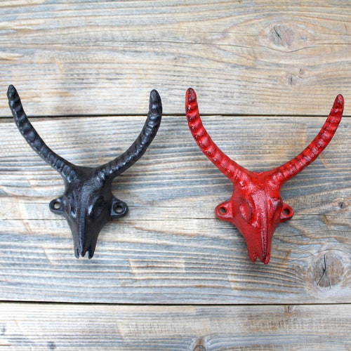 Bull Skull Hook Bull Head Hook Cast Iron Cow Coat Rack Hook - Etsy